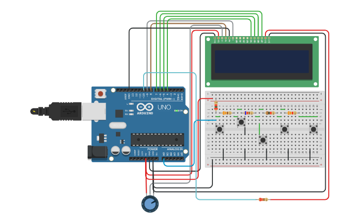 Circuit design LCD_KEYPAD_DEMO - Tinkercad