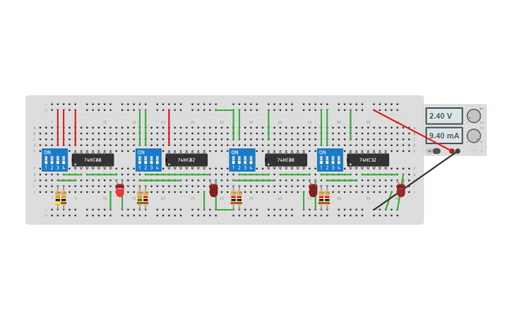 Circuit design Practica 3_Compuertas lógicas | Tinkercad Circuit design Practica 3_Compuertas lógicas | Tinkercad