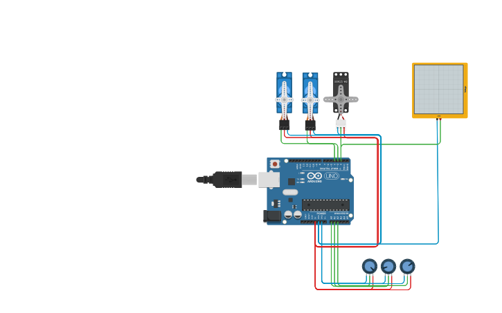 Circuit design Arduino Servo Aufgabe 2 | Tinkercad
