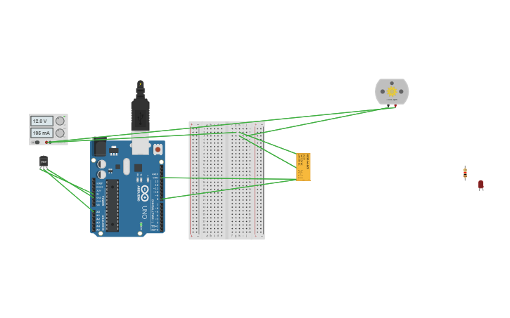 Circuit design temp controlled fan - Tinkercad