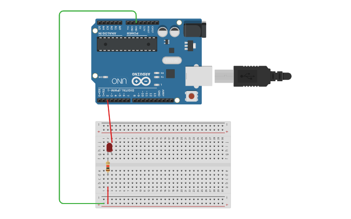 Circuit design Arduino: Let's make crazy things: Chapter 2 - 1 led nhấp nháy | Tinkercad