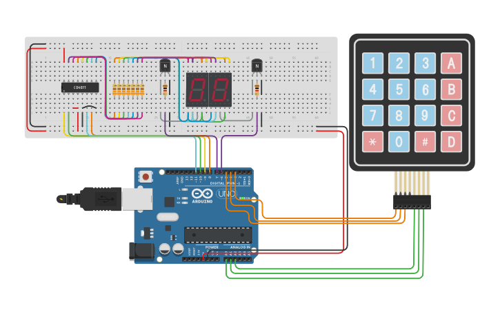 Circuit design GPIO - Tinkercad