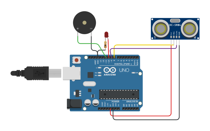 Circuit design Piezo buzzer - Tinkercad