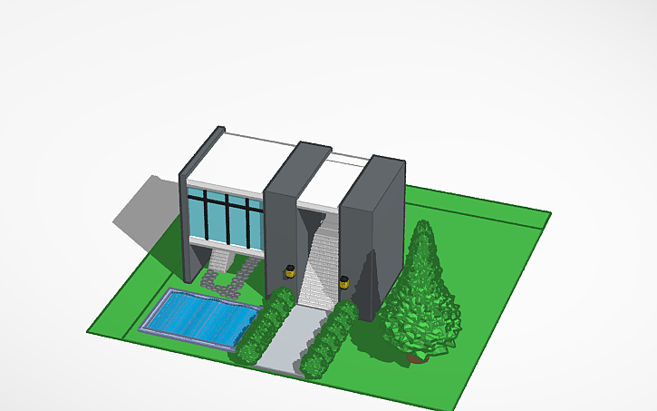 3D design modern house [in progress] - Tinkercad