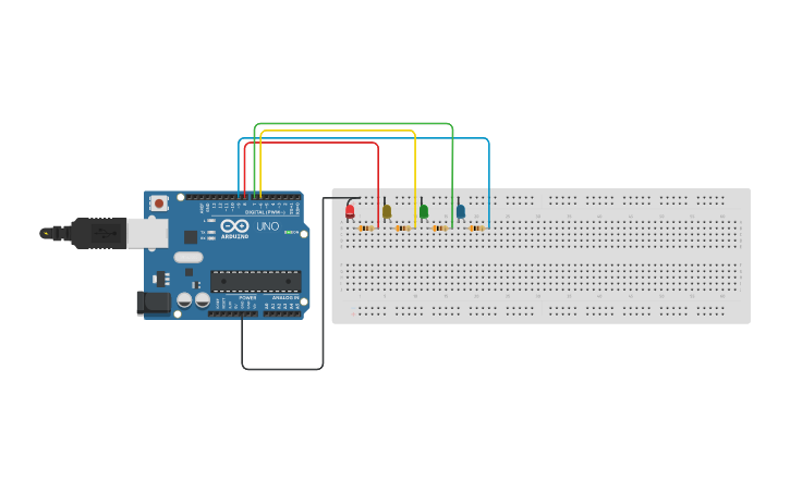 Circuit design Ejercicio semaforo arduino - Tinkercad