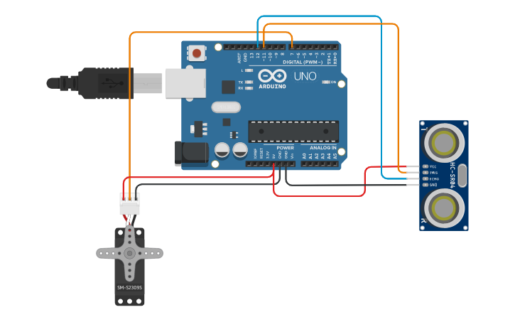 Circuit design Arduino-Hand-Sanitizer | Tinkercad