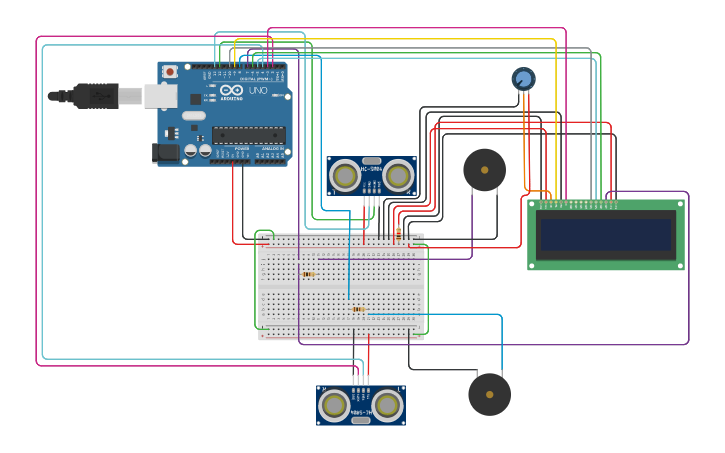 Circuit design Special Proximity Sensors For Cars | Tinkercad