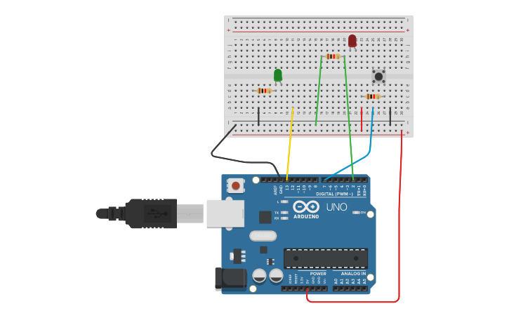 Circuit design Copy of encender y apagar un led utilizando un botón ... Circuit design Copy of encender y apagar un led utilizando un botón ...