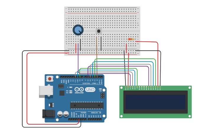 Circuit Design Arduino Lcd Game Tinkercad