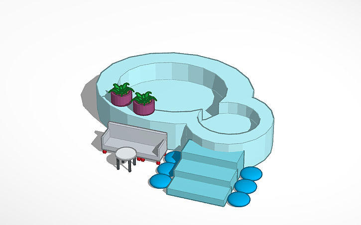 3D design Two swiming pools - Tinkercad