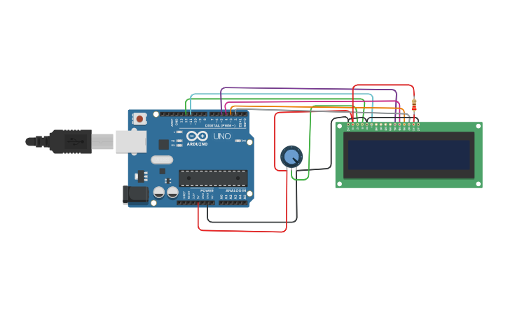 Circuit design Copy of Pantalla LCD con arduino - Tinkercad