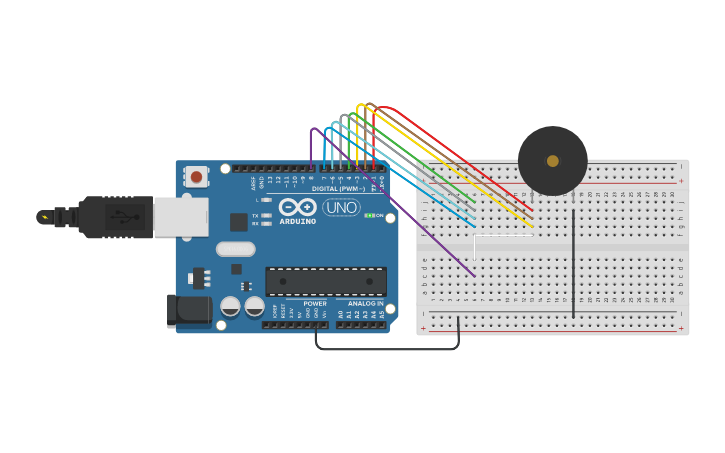 Circuit design Piezo 2 | Tinkercad