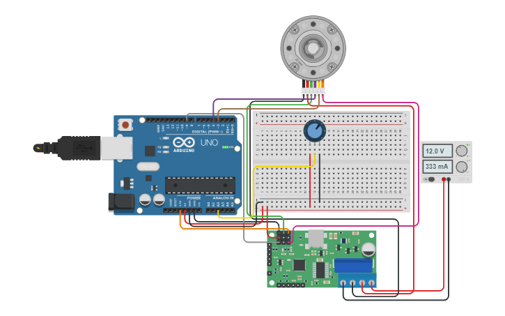 Circuit design Encoder motor with Pololu - Tinkercad