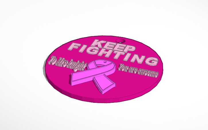 3D design Cancer badge - Tinkercad