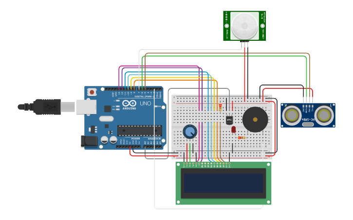 Circuit Design Final Social Distancing Alarm With Monitoring Body Temperature Tinkercad