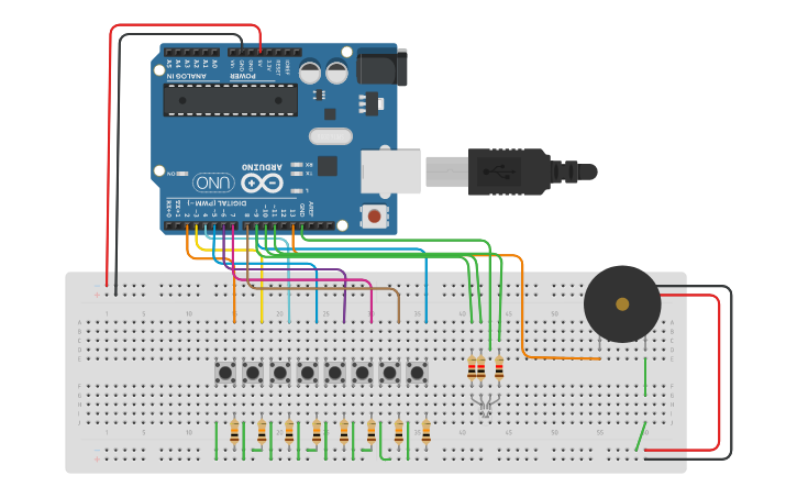 Circuit design piano | Tinkercad