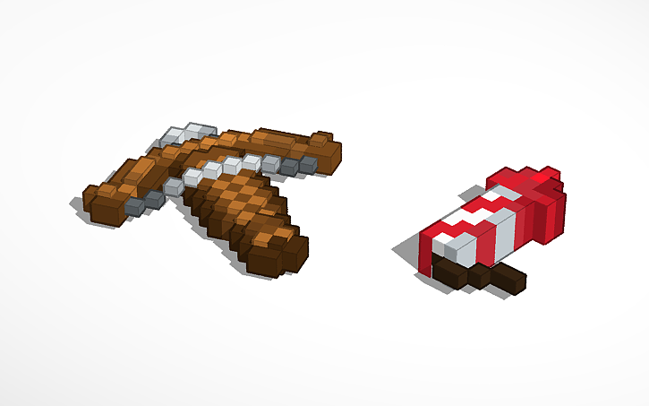 3D design Minecraft Crossbow - Tinkercad