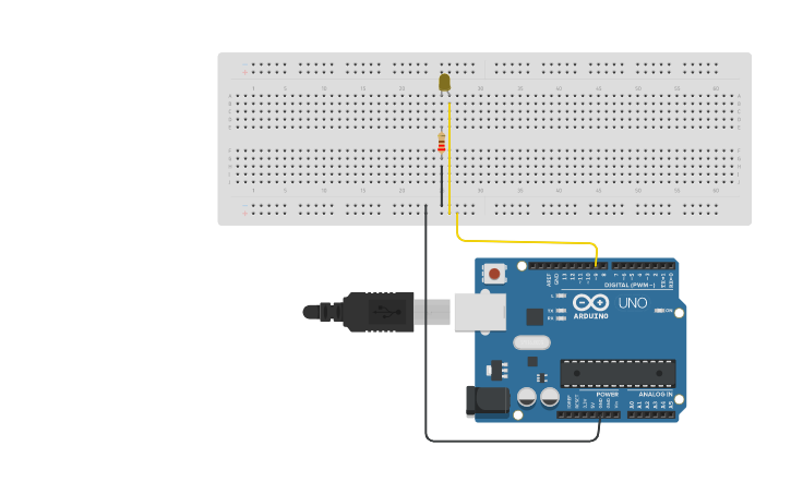 Circuit Design Proyecto 1 Encender Led Tinkercad
