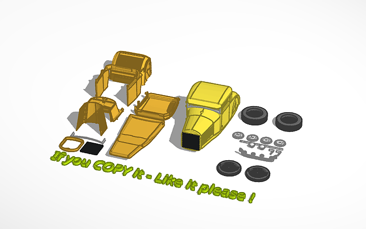3D design Hot Rod (3D Print) - Tinkercad