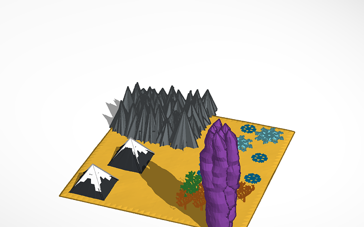3D design Snowy mountains,Rocky mountains,Snowy plains,desert plains ...