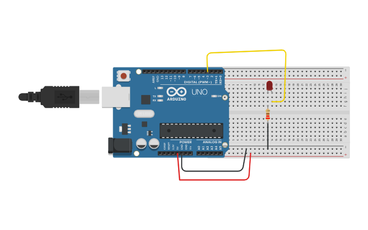 Circuit design led pisca | Tinkercad
