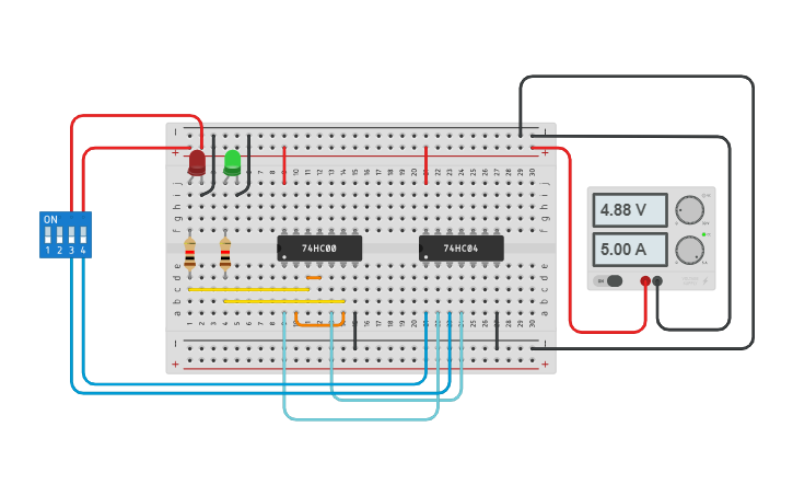 Circuit design Flip-Flop RS - Tinkercad