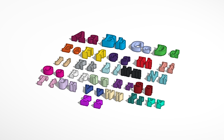 3D design Alphabet Matching - Tinkercad