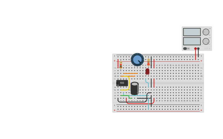 Circuit design 555 Astable Timer - Tinkercad
