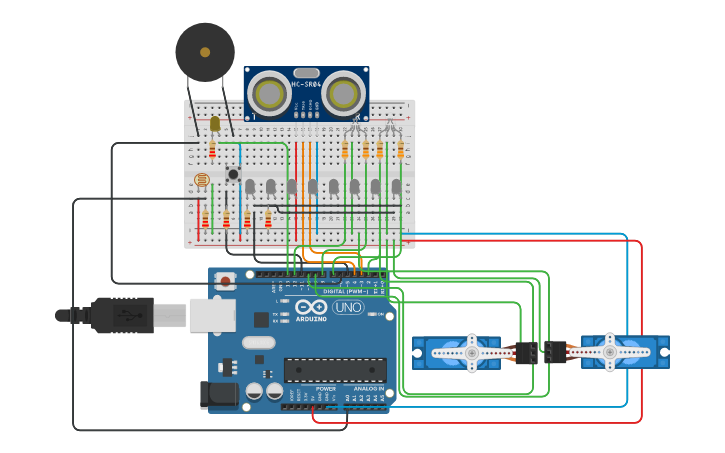 Circuit design bridge set up | Tinkercad