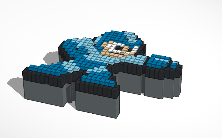 3D design Mega Man Pixel Meeple - Shooting | Tinkercad