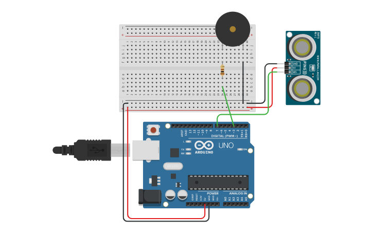 Circuit design ultrasonic_piezo | Tinkercad