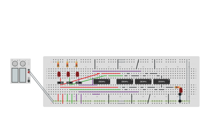 Circuit design PoS/NORUniversal expression implementation - Tinkercad