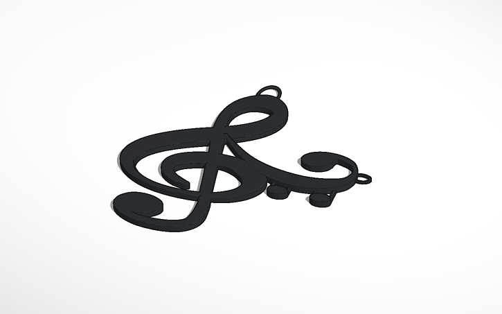 3D design music note hanger - Tinkercad