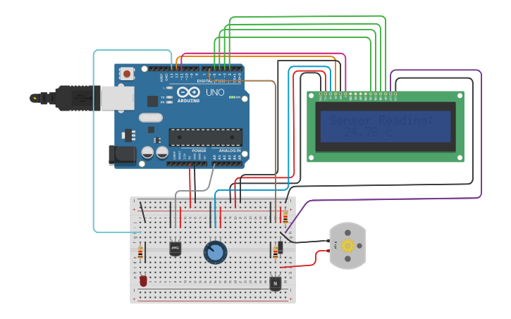 Circuit Design Automatic Room Temperature Controller Tinkercad
