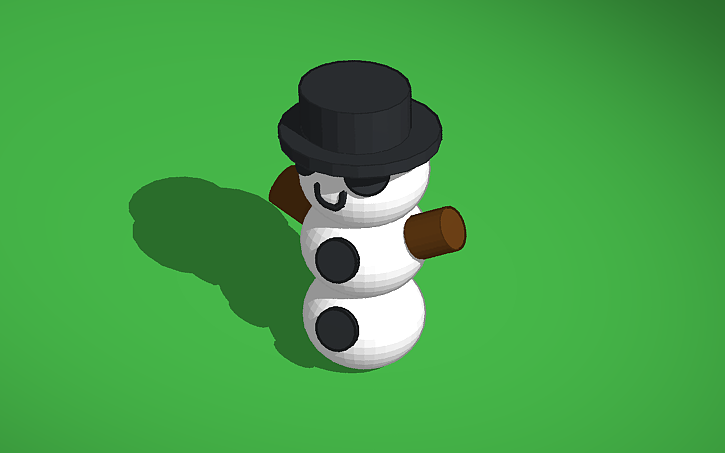 3D design mr snowman - Tinkercad