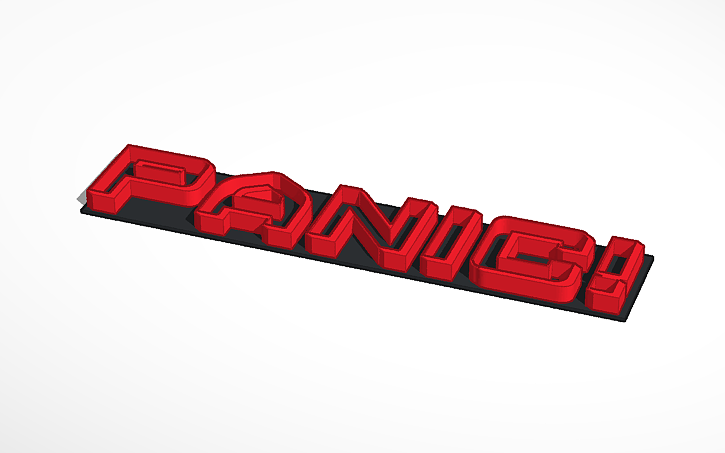 3D design PANIC! energy logo | Tinkercad