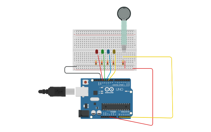 Circuit design FORCE SENSOR - Tinkercad