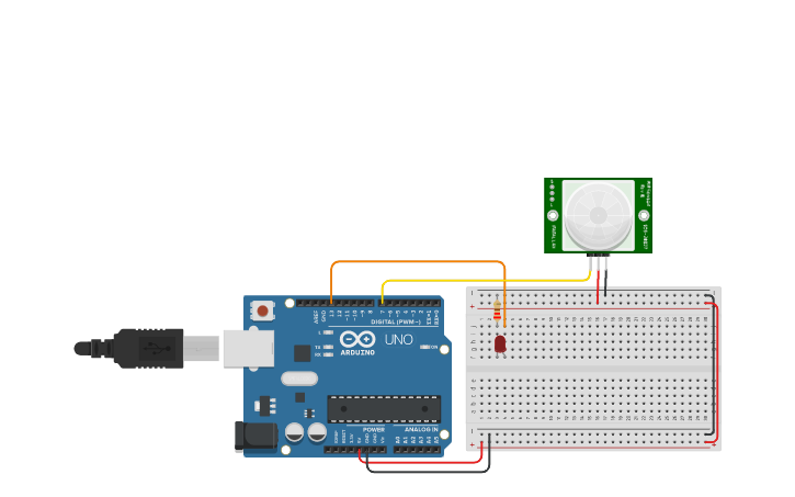 Circuit design Sensor de movimiento - Tinkercad