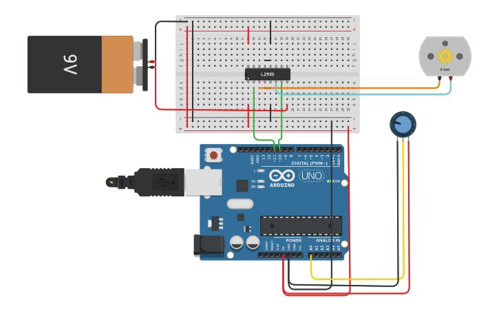 Circuit design motor | Tinkercad