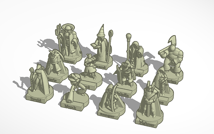 3D design dnd figs - Tinkercad