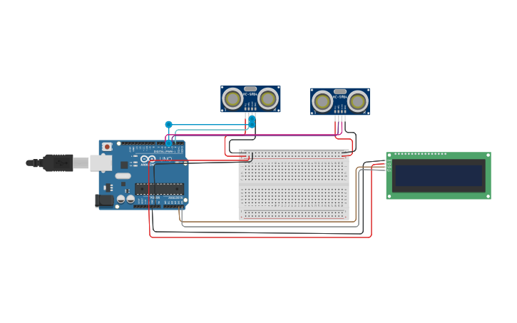 Circuit design parking lot system - Tinkercad