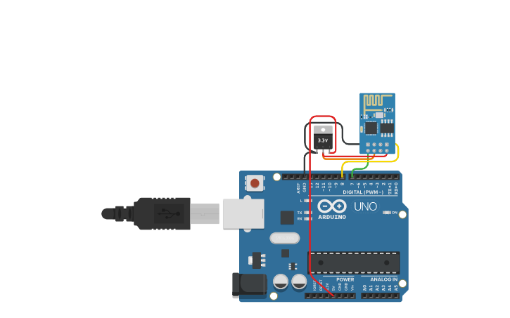 Circuit design ESP8266-01 WIRING - Tinkercad
