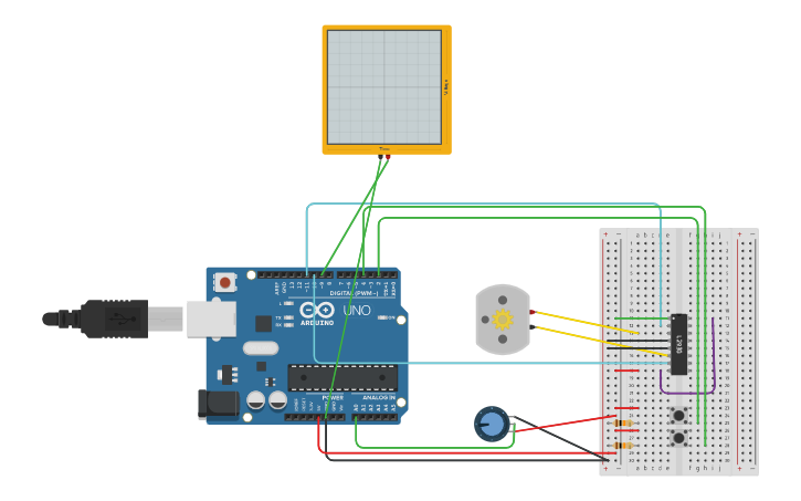 Circuit design DC Motor driver - Tinkercad