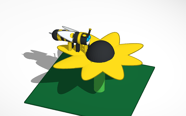 3D design Honey bee Sunflower Grass=WEIRDNESS!!! | Tinkercad