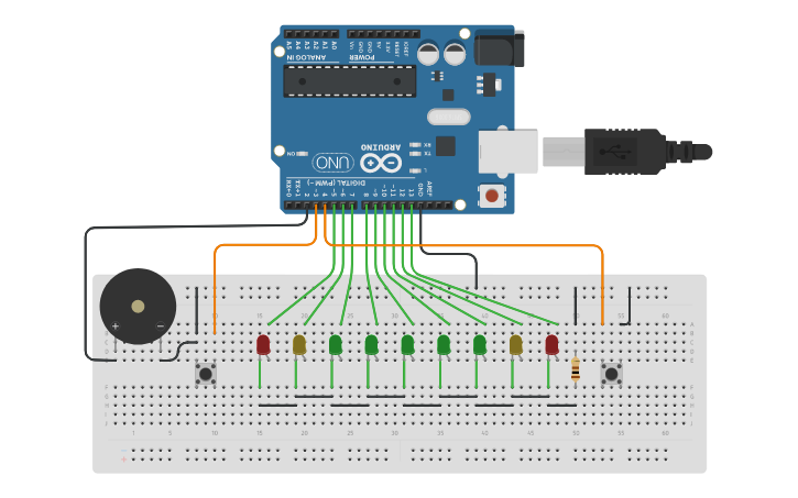 Circuit Design Arduino Led Pong Tinkercad 8157
