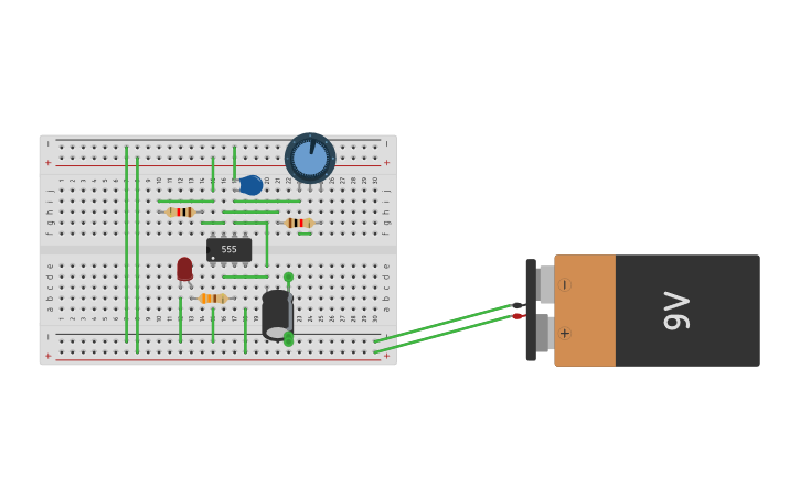 Circuit design LED intermitente con potenciometro - Tinkercad