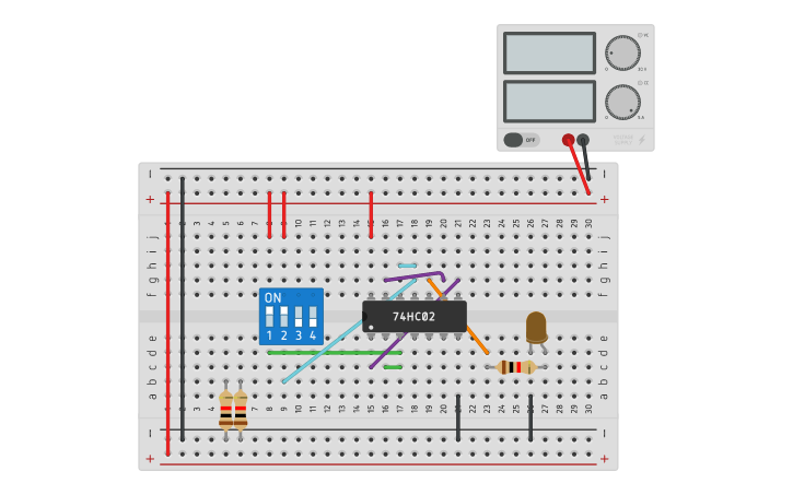 Circuit design AND Gate (Using NOR Gate) | Tinkercad