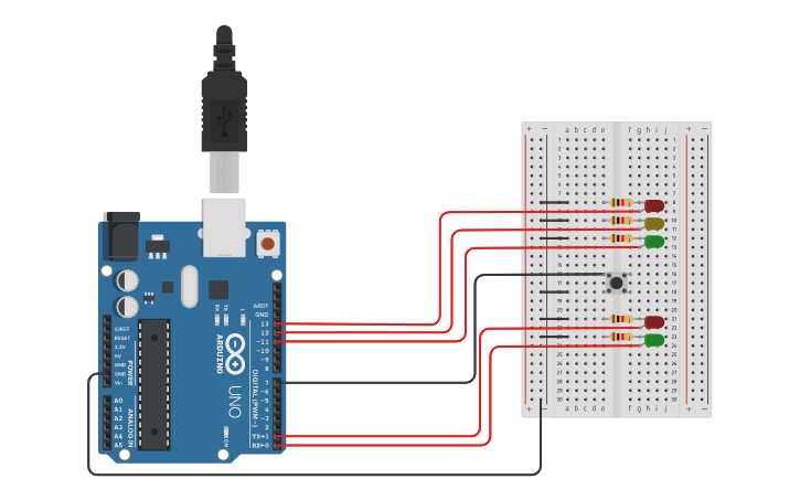 Circuit design światła | Tinkercad