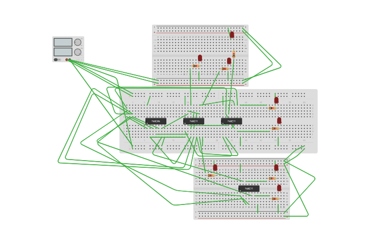 Circuit design 3*8 decoder - Tinkercad