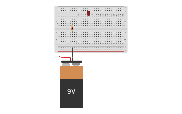 Circuit design Breadboard Exercise 2 - Tinkercad
